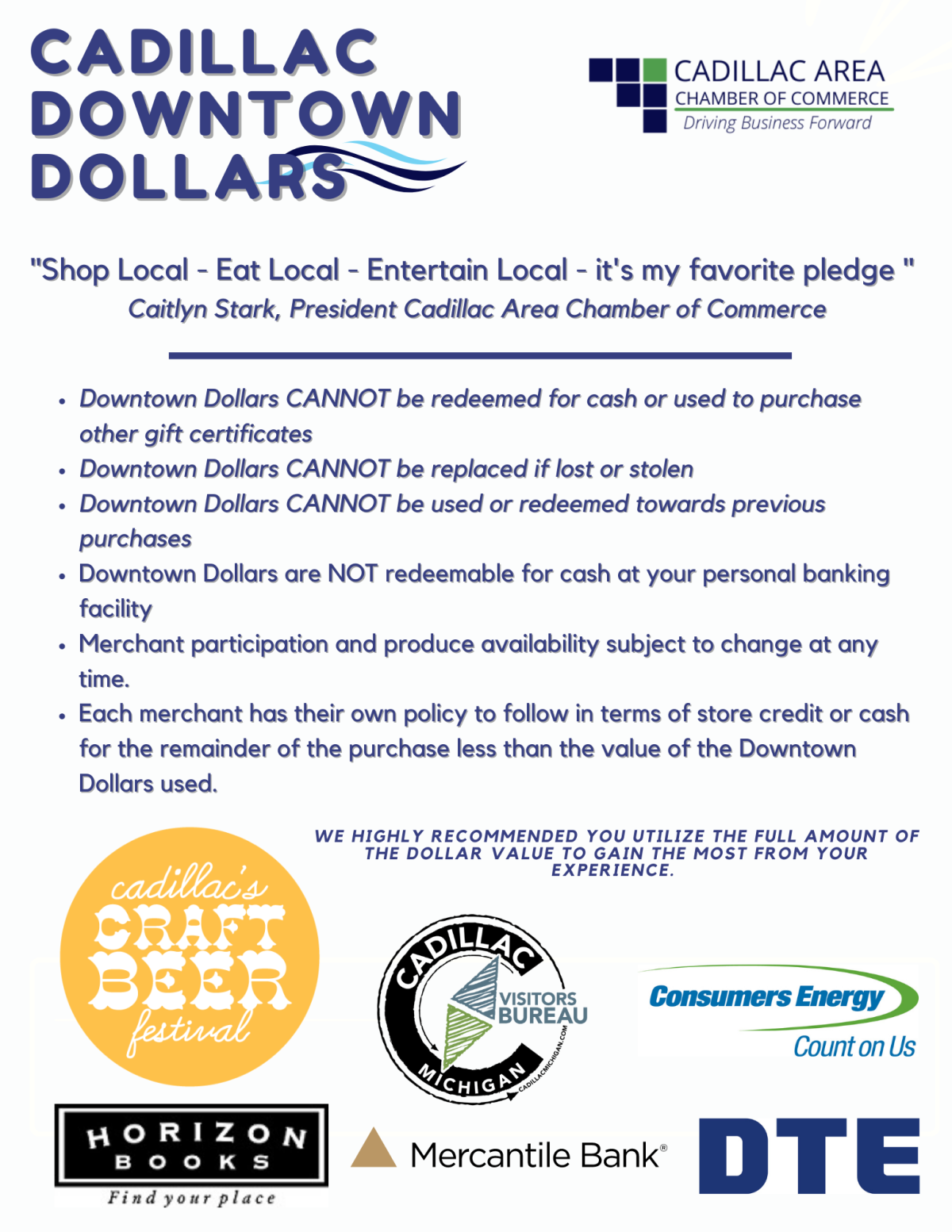 Cadillac gift certificates – Cadillac Area Chamber of Commerce